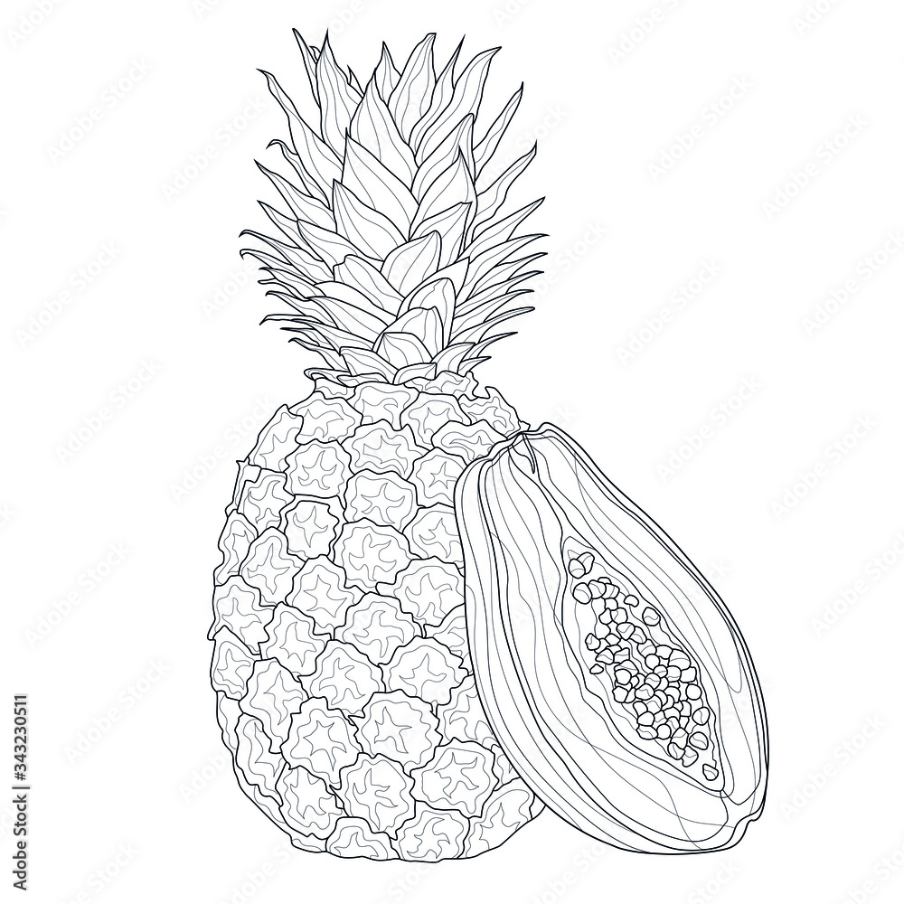 Papaya Coloring Pages