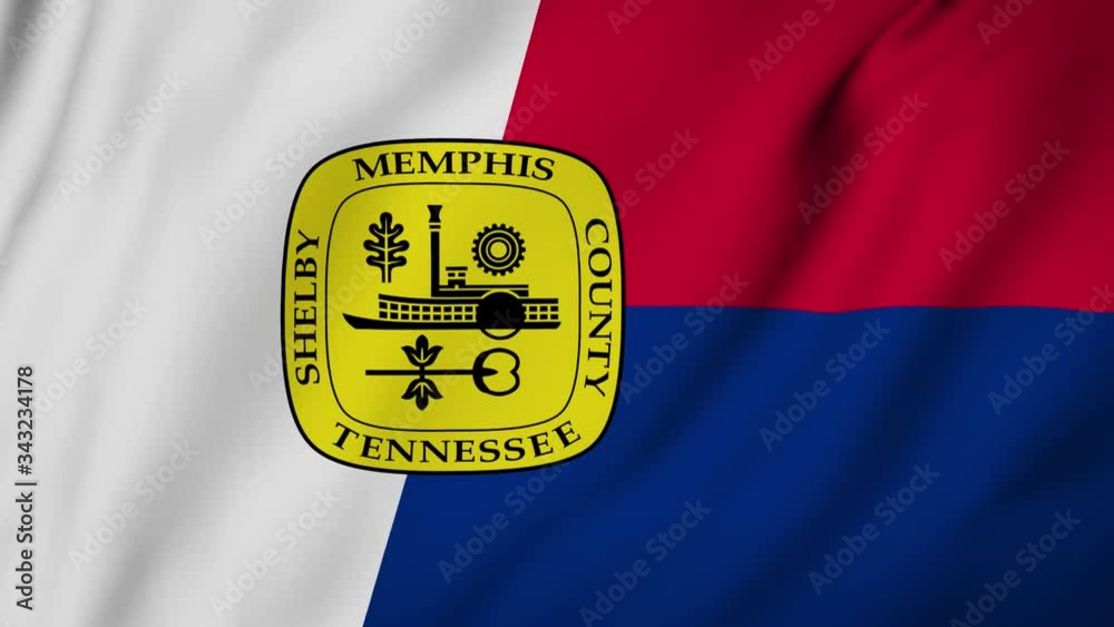 Memphis city of Tennessee flag is waving 3D animation. Memphis city of ...