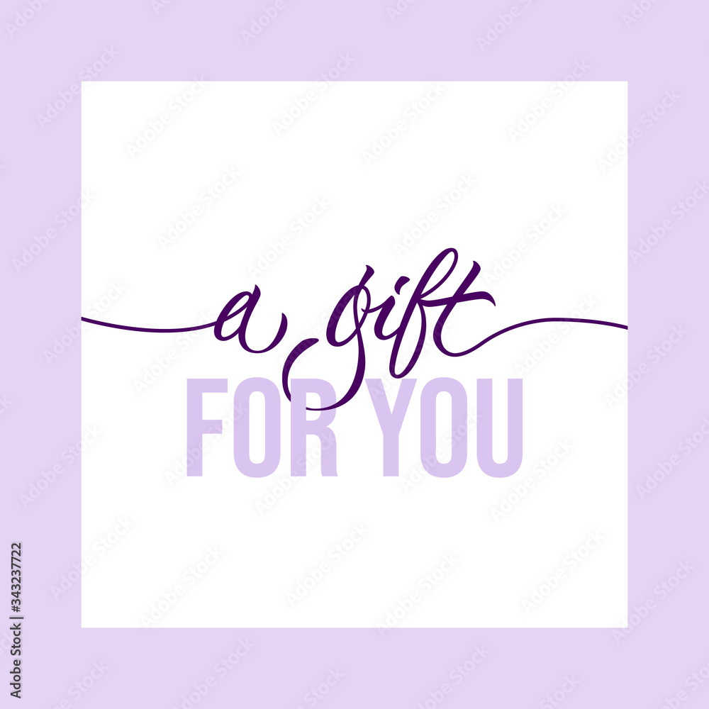 A gift for you - modern gift card template with calligraphic ...