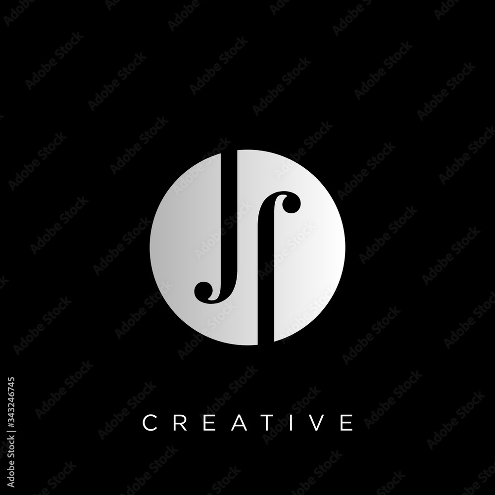 jr abstract logo design vector Stock Vector | Adobe Stock