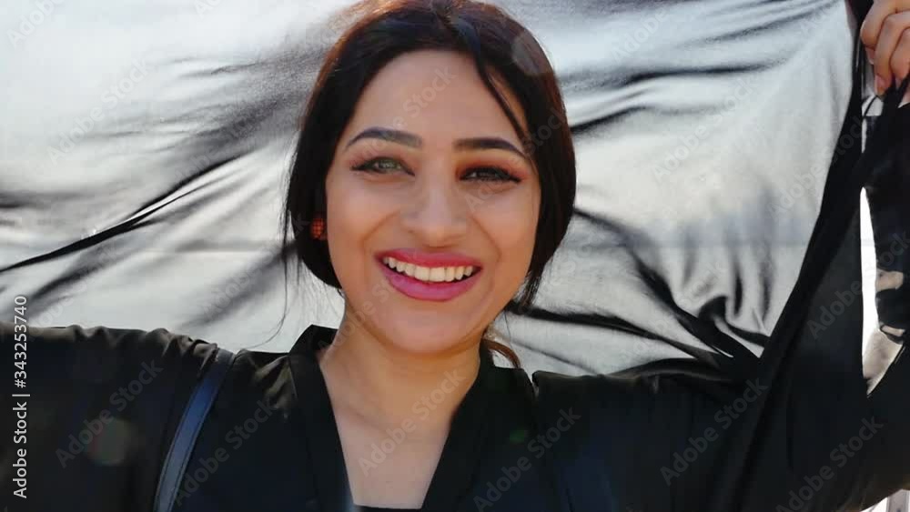 Beautiful woman wearing traditional clothes from united arab emirates ...