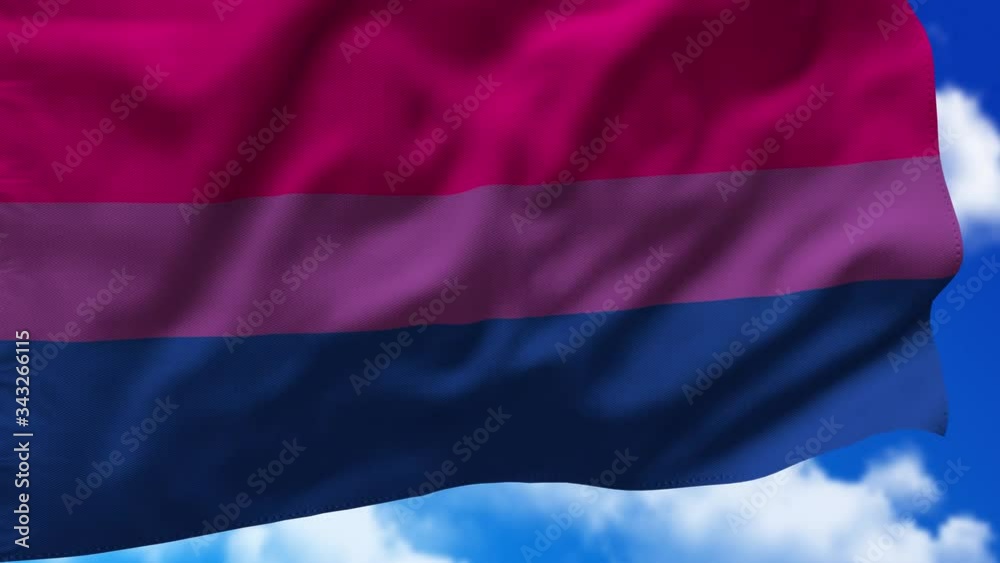 Bisexual flag waving on wind. Cheerful symbol of Lgbtq community ...
