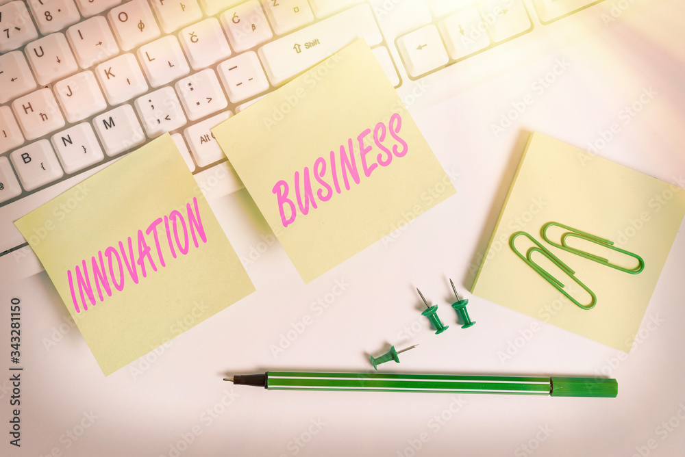 Conceptual hand writing showing Innovation Business. Concept meaning Introduce New Ideas ...