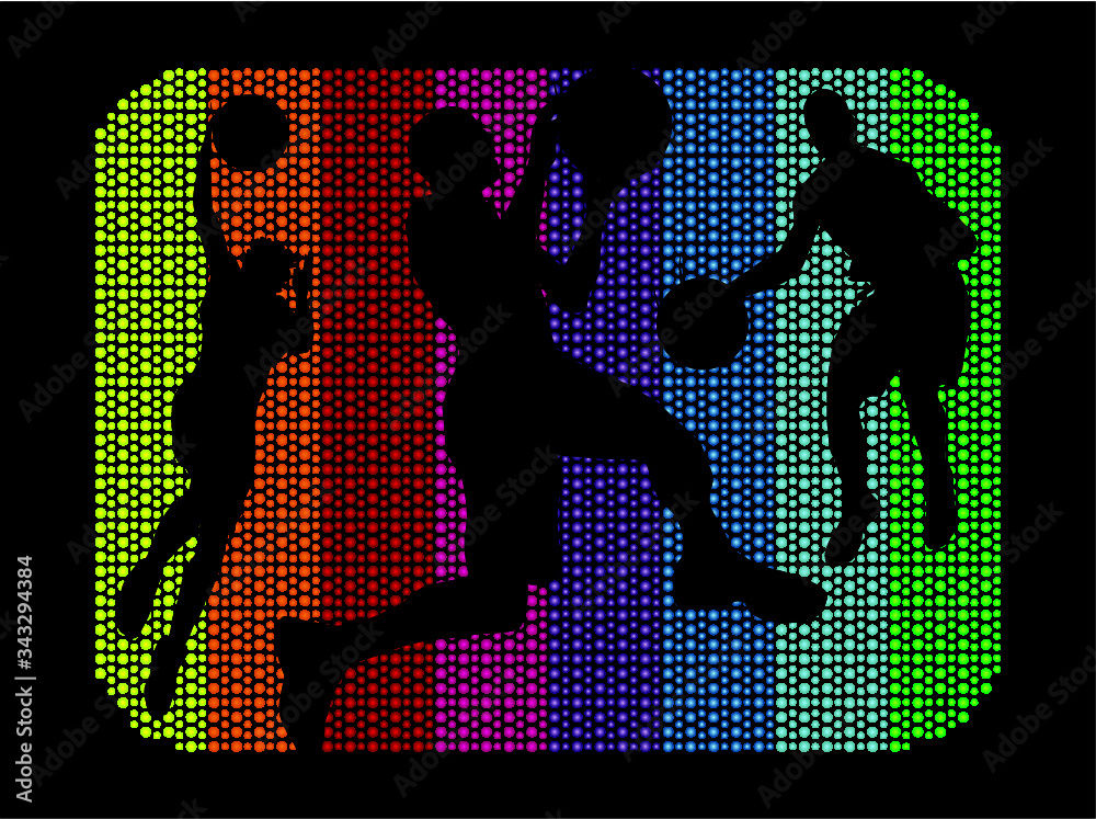 Colorful dots and basketball player print and embroidery graphic design ...
