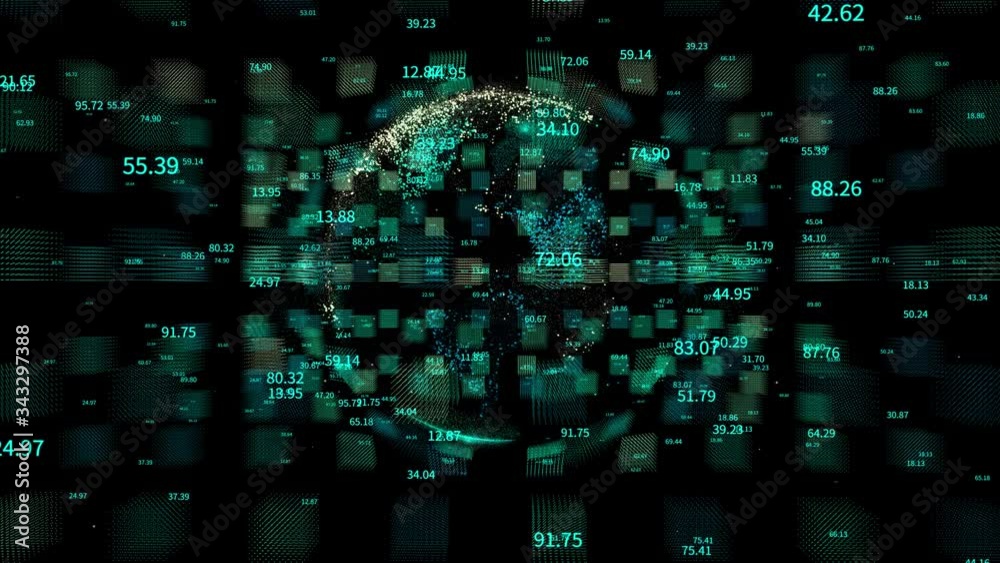 4k digital data globe;a scientific tech data network surrounding planet ...