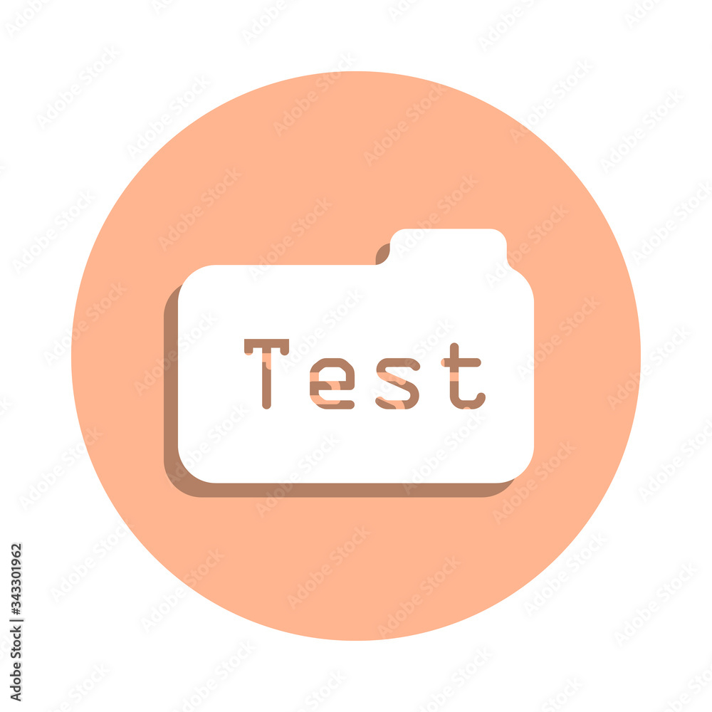 Test folder badge icon. Simple glyph, flat vector of police icons for ...
