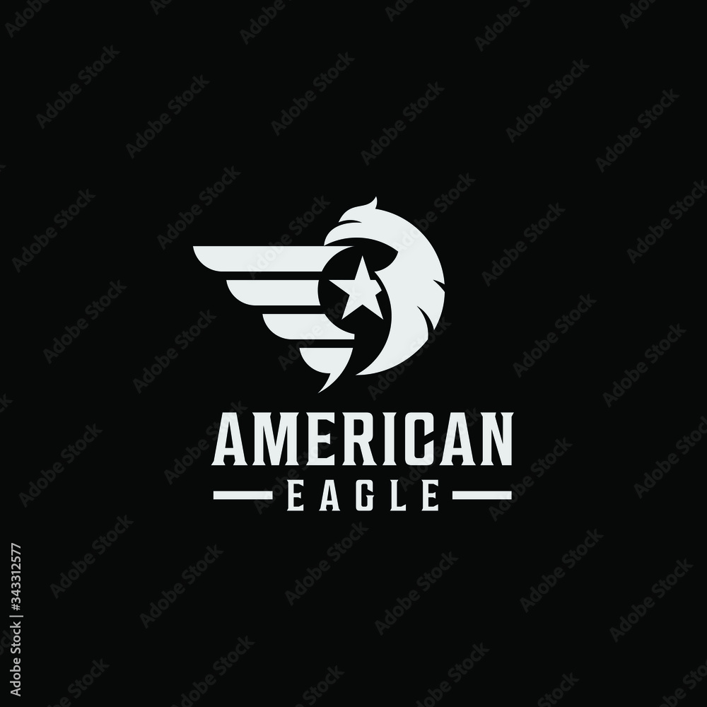 Amirican eagle flag logo design Stock Vector | Adobe Stock