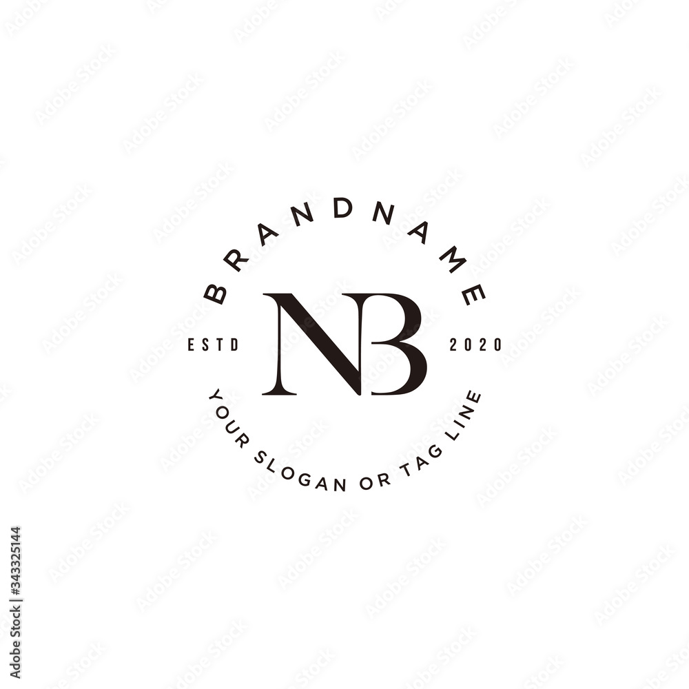 letter NB logo design vector Stock Vector | Adobe Stock