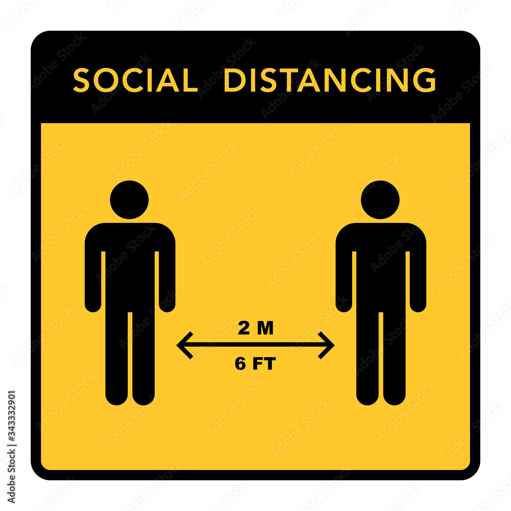 Social distancing banner. Keep the 2 meter distance. Coronovirus ...