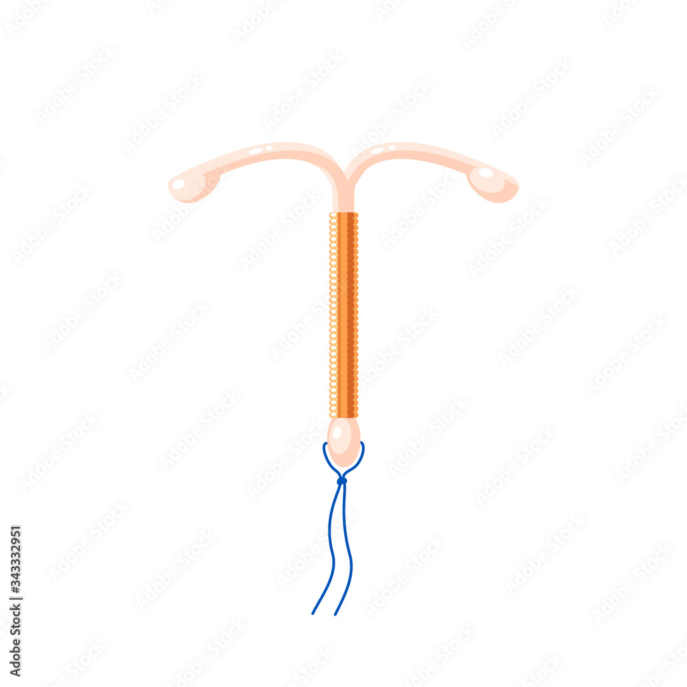 Methods of birth control: IUD, intrauterine device. Vector illustration ...