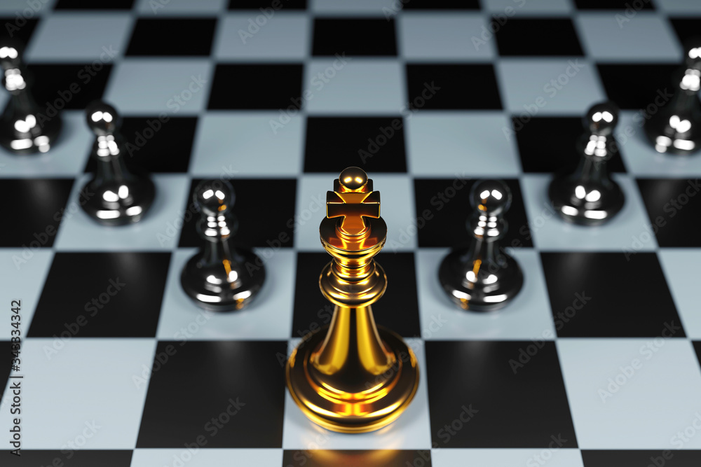 3D Rendering Chess board game for ideas and competition and strategy ...