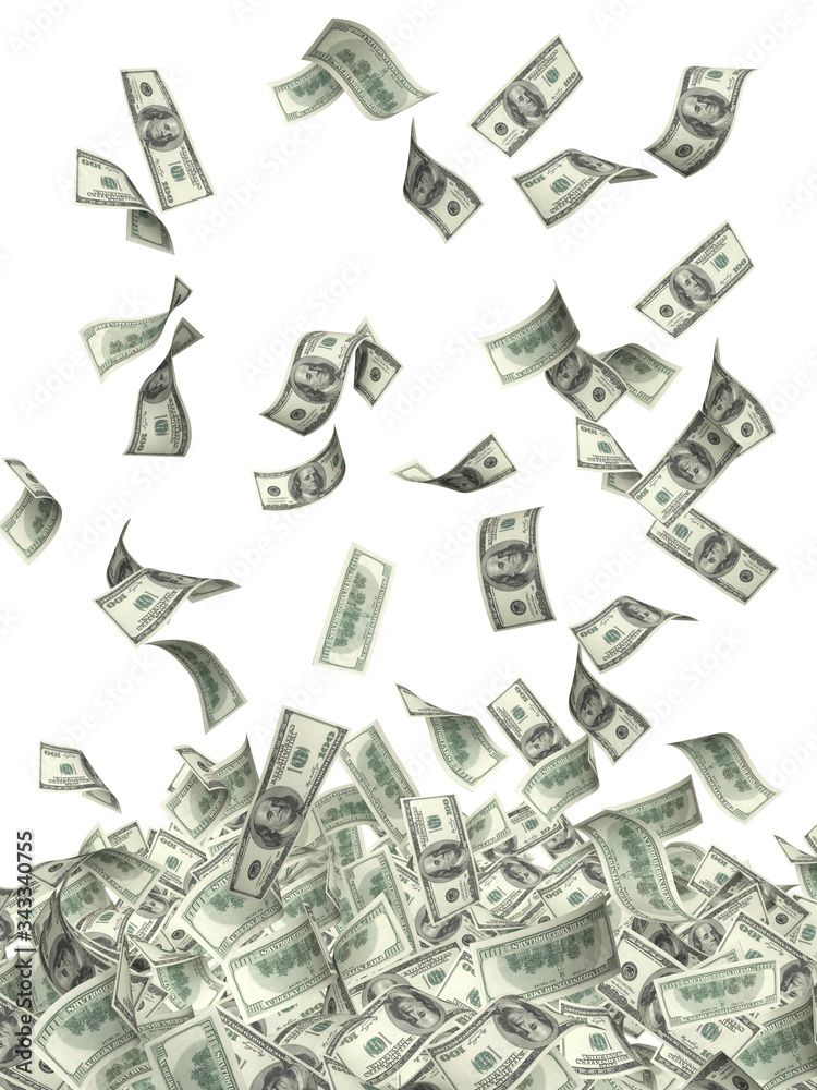 Flying banknotes of USA dollar Stock Illustration | Adobe Stock