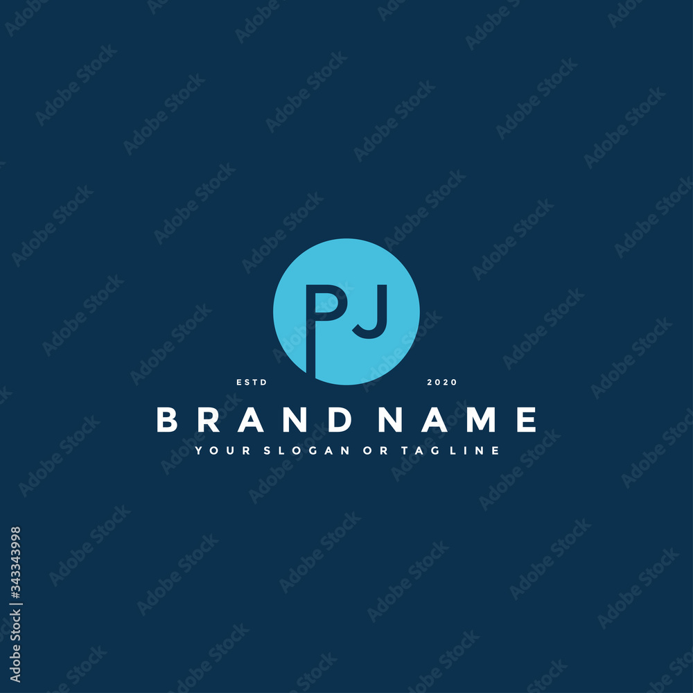 letter PJ logo design vector Stock Vector | Adobe Stock