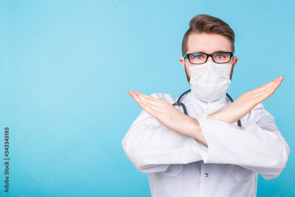 Medical male doctor wear a mask to prevent coronavirus 2019 and ...