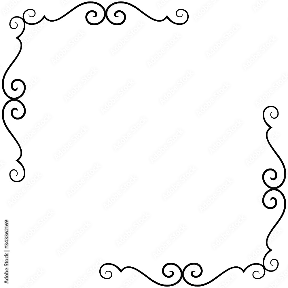 Simple line frame border isolated on white background Stock Vector ...