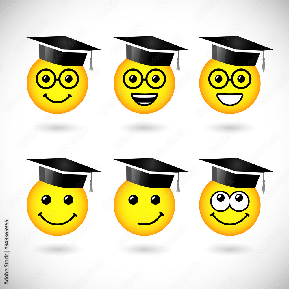 Set of graduation icons. Class Off logotype. Isolated abstract graphic ...
