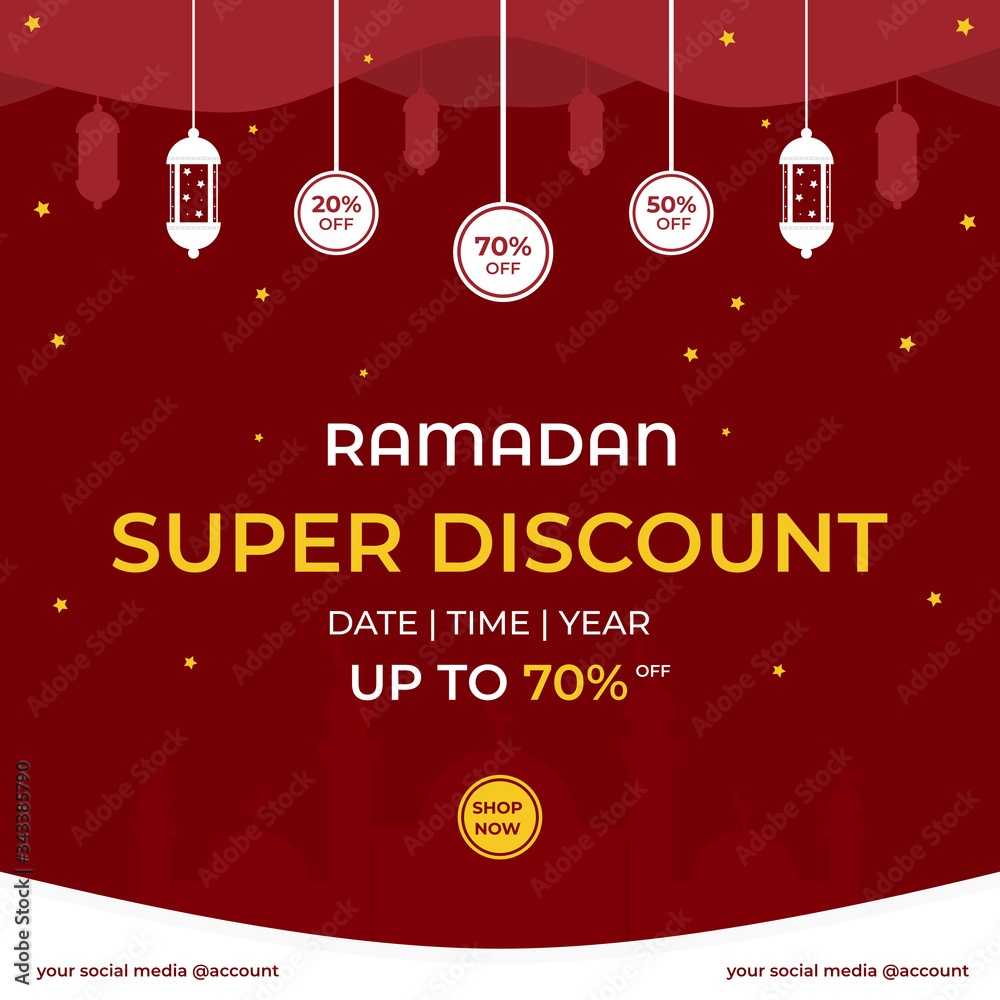 Islamic Holy Month, Ramadan Super Discount Feed instagram and more ...