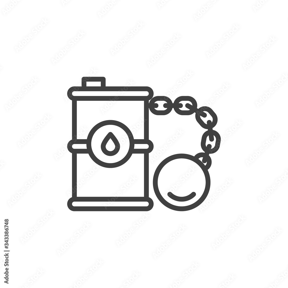 Crude oil crisis line icon. linear style sign for mobile concept and ...