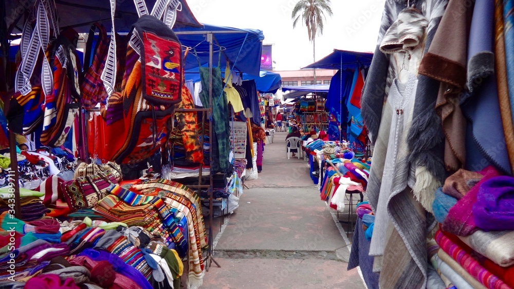 Narrow Pathway Along Market Stalls Stock Photo | Adobe Stock