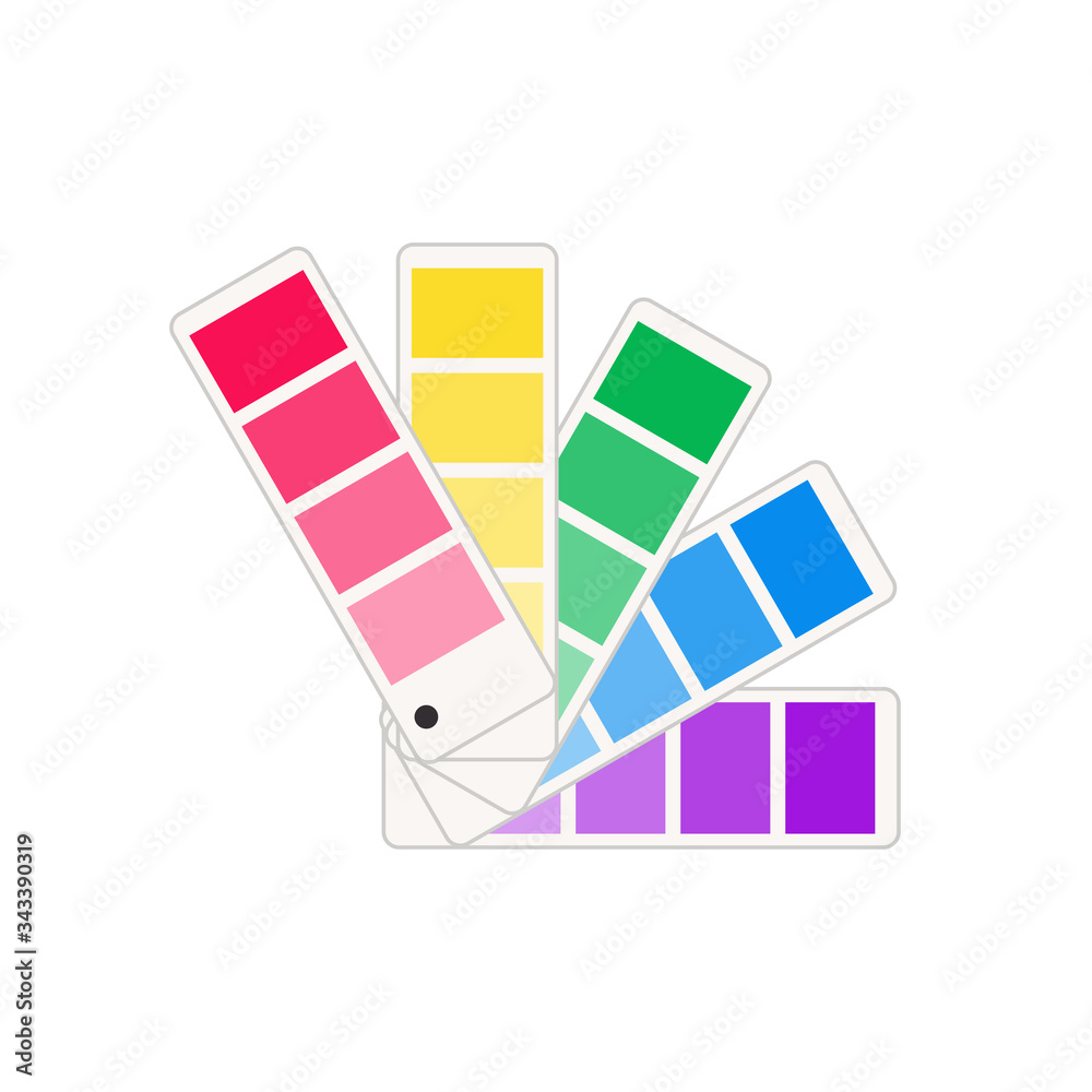 Pantone color palette guide, colour swatch. Vector illustration ...