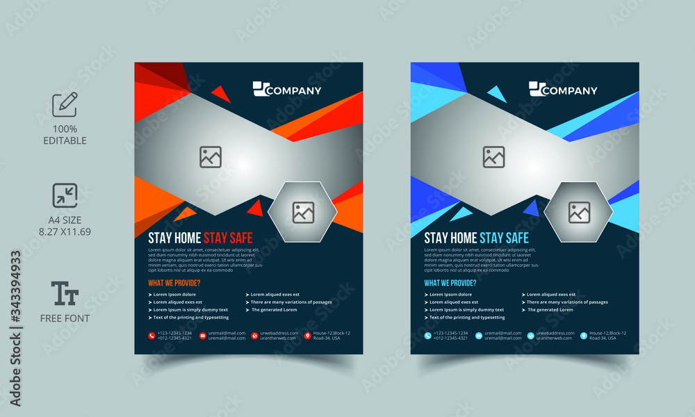 Professional quality flyer template design Stock Vector | Adobe Stock