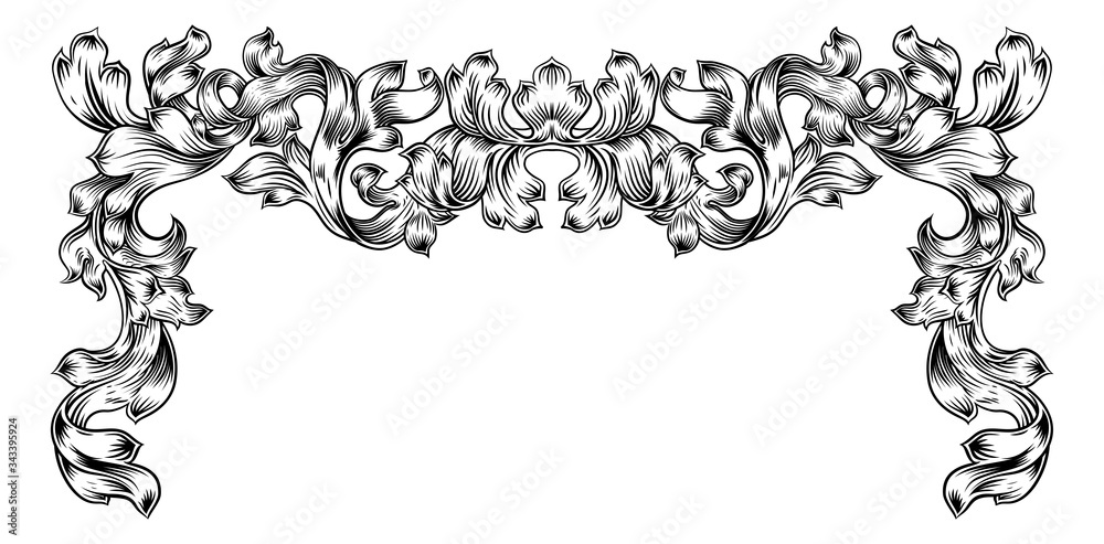Floral Scroll Border