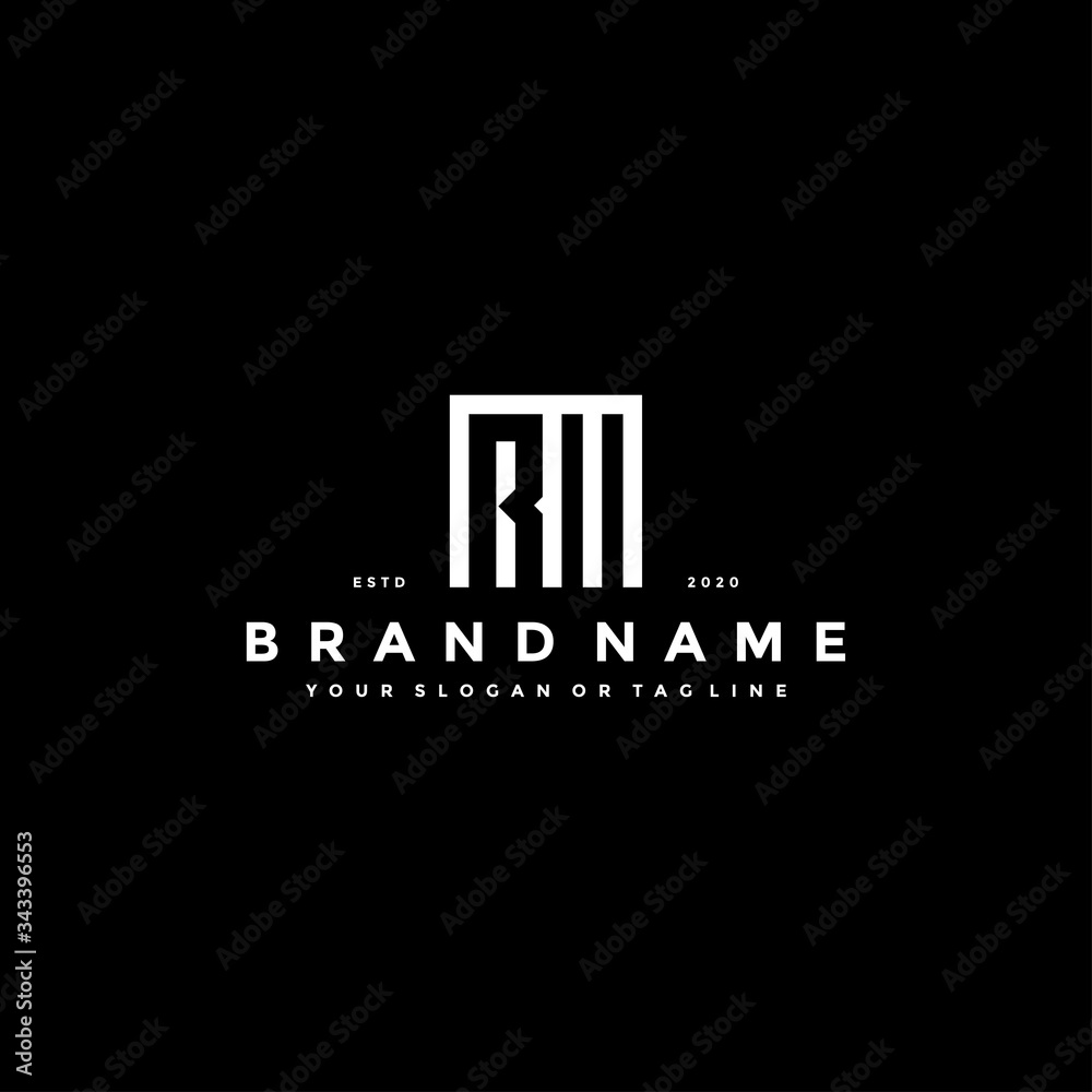 set letter RM logo design vector Stock Vector | Adobe Stock