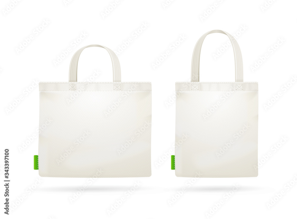 Realistic Detailed 3d Tote Bag Set. Vector Stock Vector | Adobe Stock