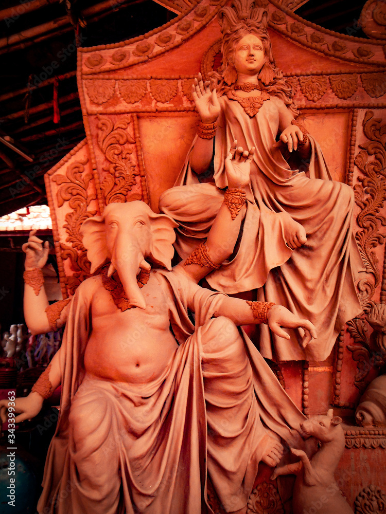 Making of Hindu Goddess Durga Idol at Kumartuli for Durga Puja Festival ...