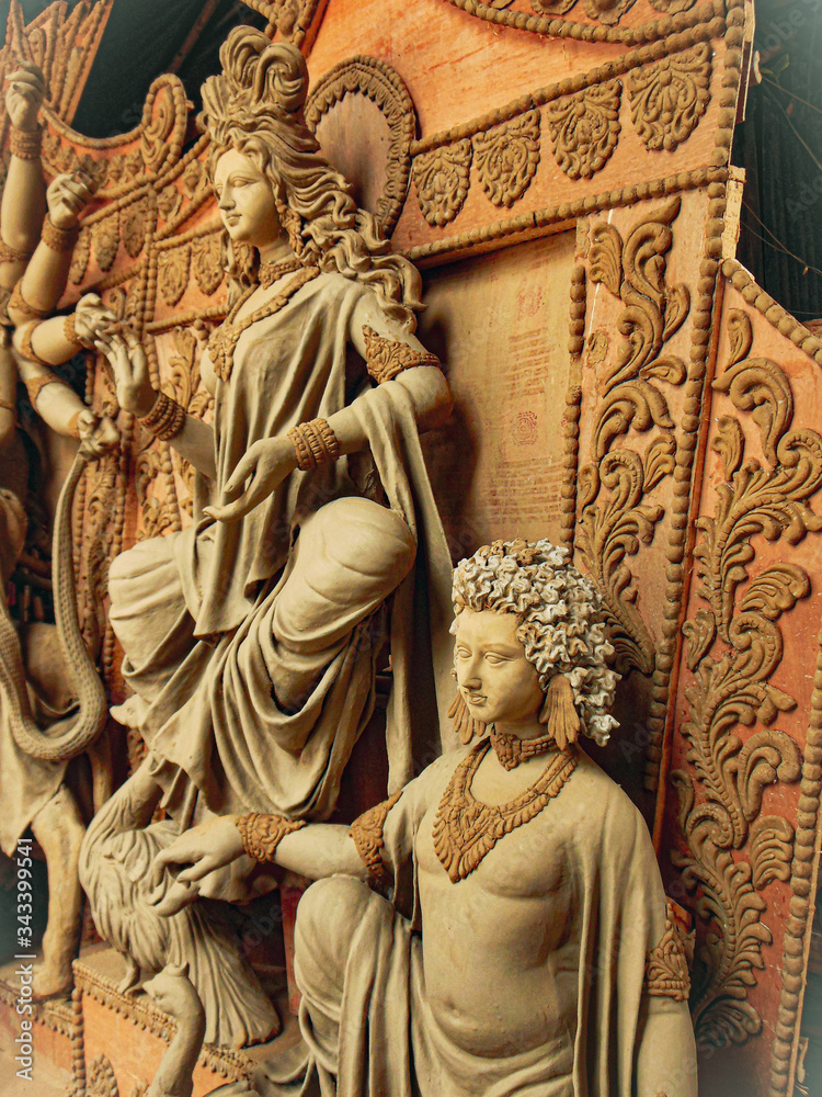 Making of Hindu Goddess Durga Idol at Kumartuli for Durga Puja Festival ...