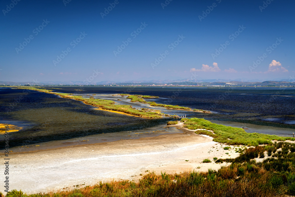 Sunny, summer day in The Divjake-Karavasta National Park - view from ...