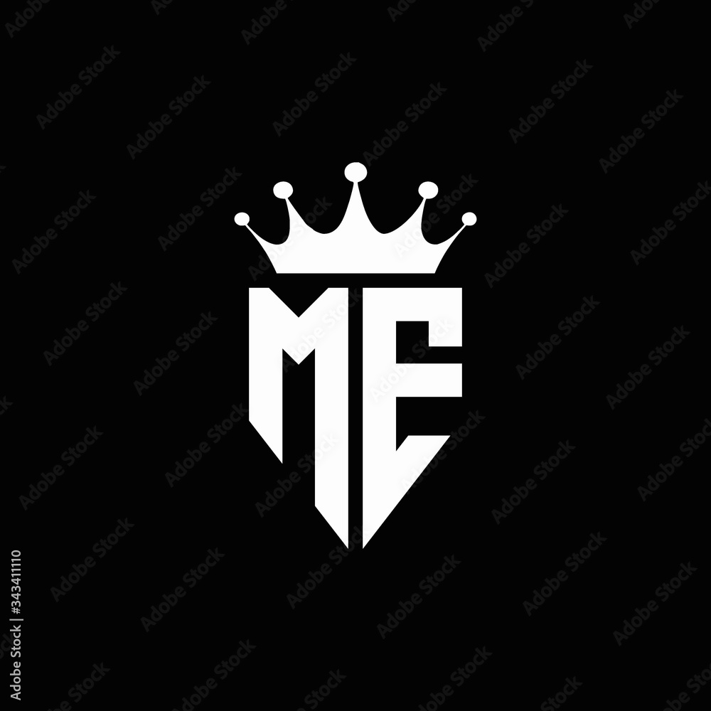 ME logo monogram emblem style with crown shape design template Stock ...