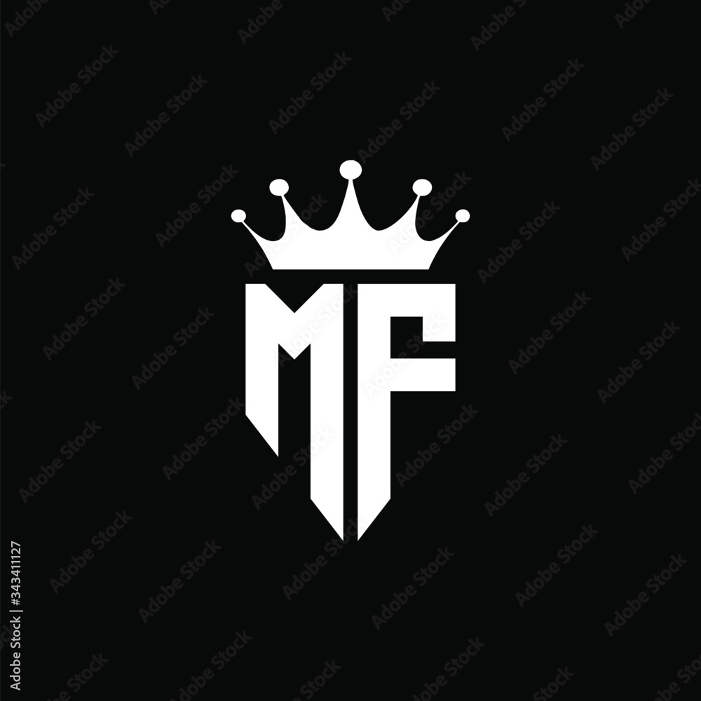 MF logo monogram emblem style with crown shape design template Stock ...