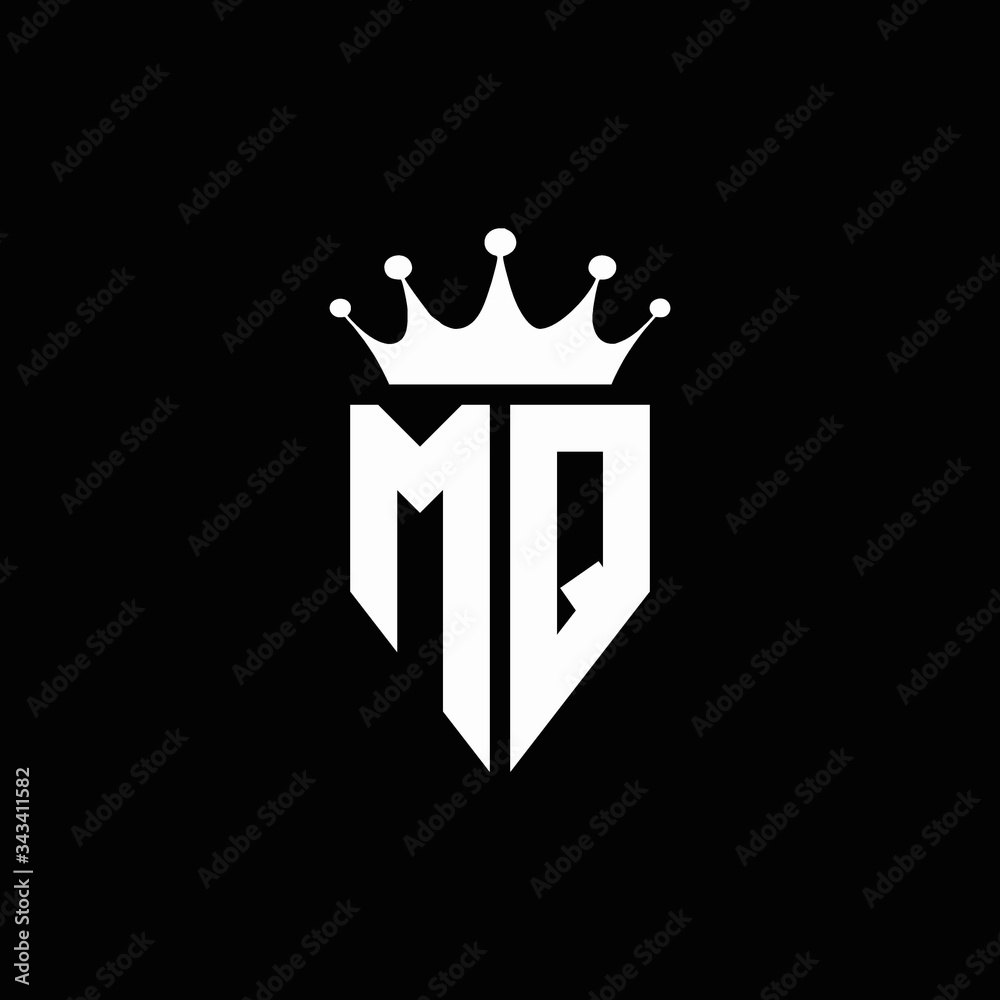 MQ logo monogram emblem style with crown shape design template Stock ...