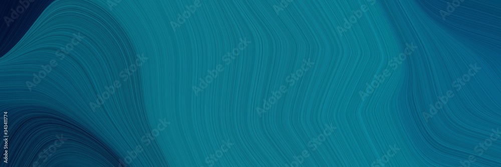 elegant decorative designed horizontal header with teal, very dark blue ...
