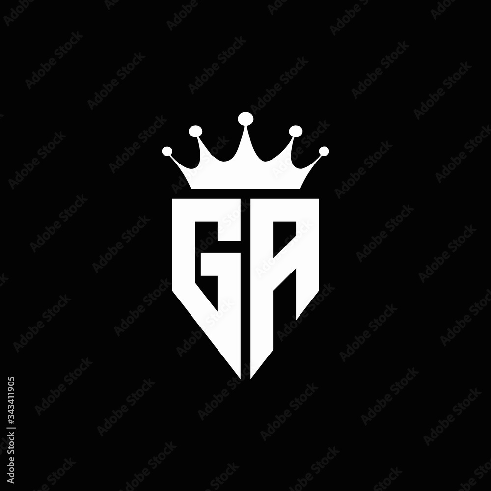 GA logo monogram emblem style with crown shape design template Stock ...