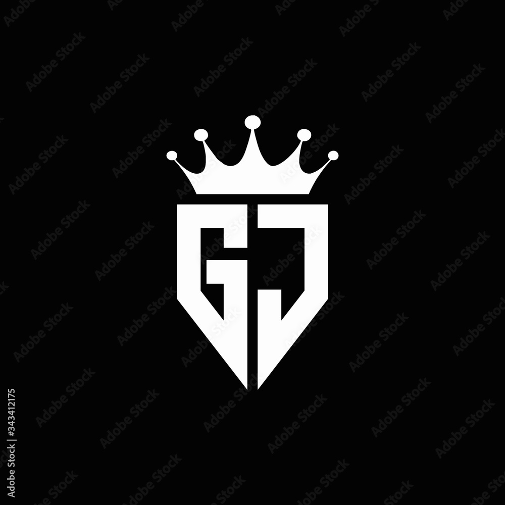 GJ logo monogram emblem style with crown shape design template Stock ...
