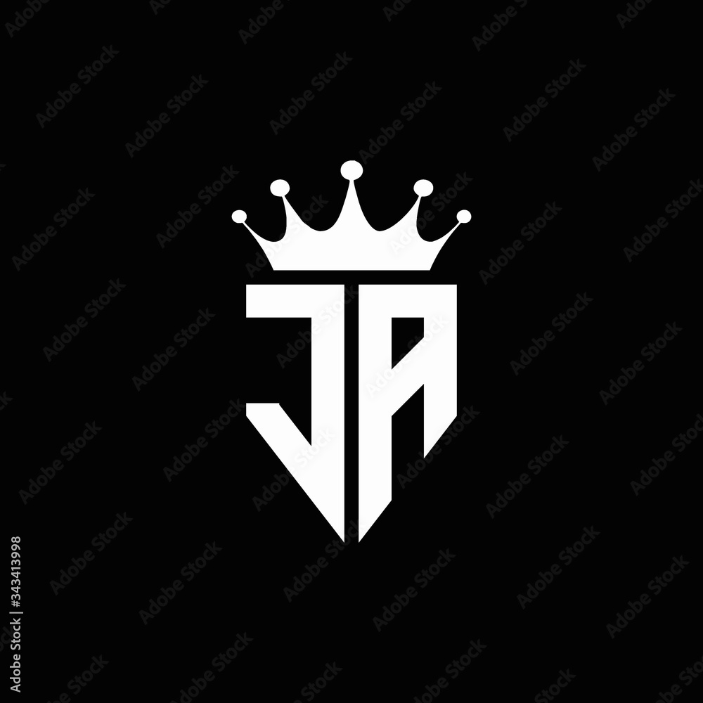 JA logo monogram emblem style with crown shape design template Stock ...