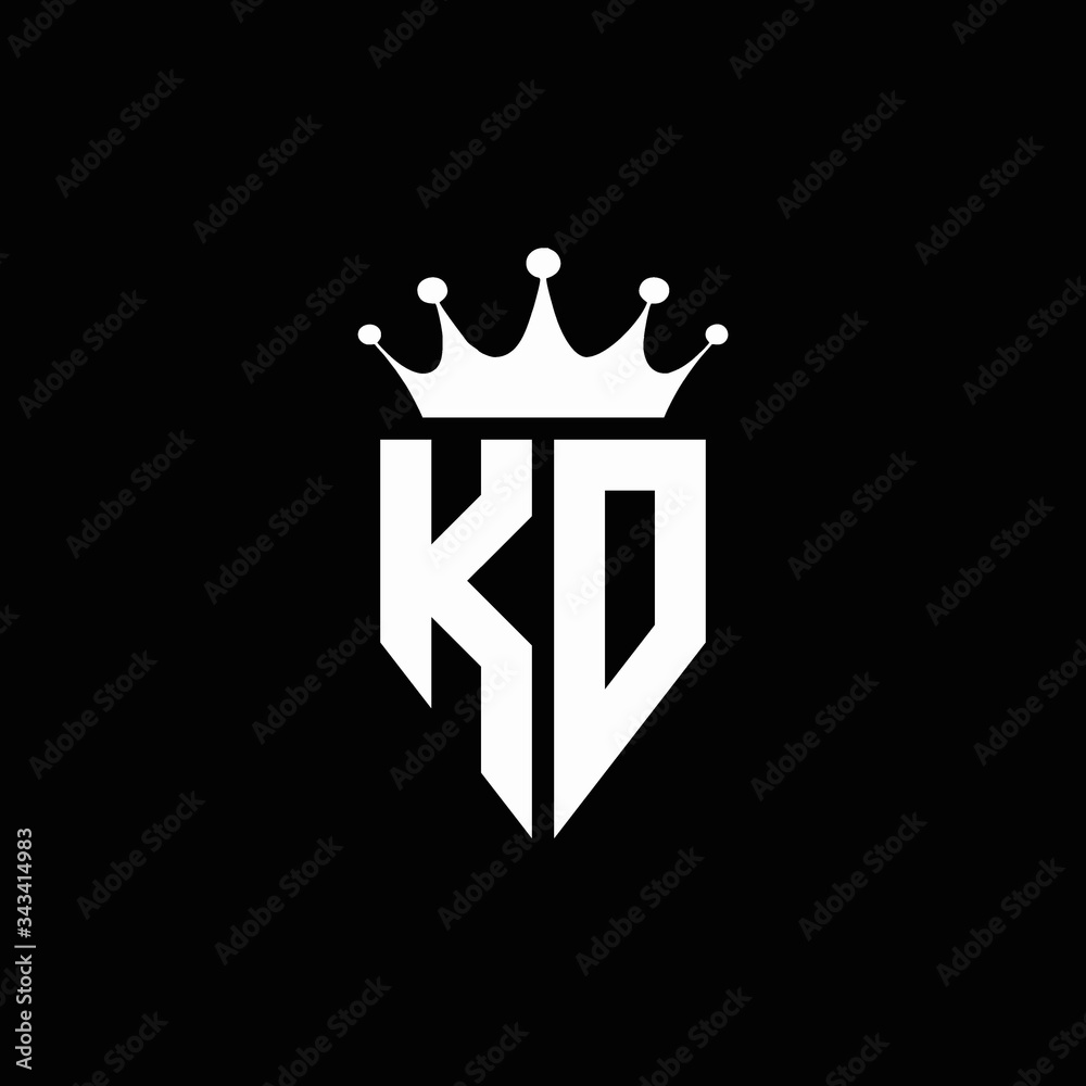 KD logo monogram emblem style with crown shape design template Stock ...