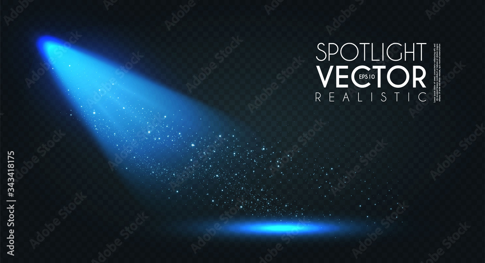 Spotlight. Transparent light effect. Show design. Light source. Empty ...