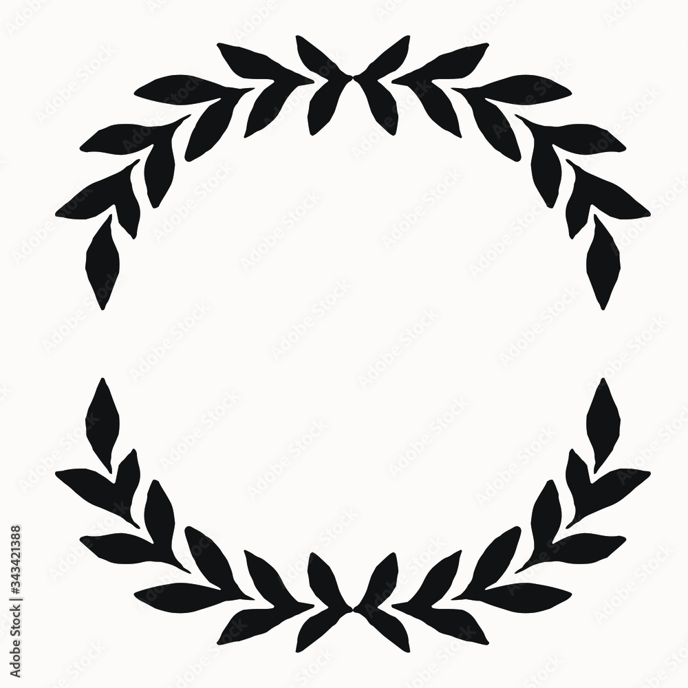laurel leaf border for graphic design. logo frame isolated element for ...