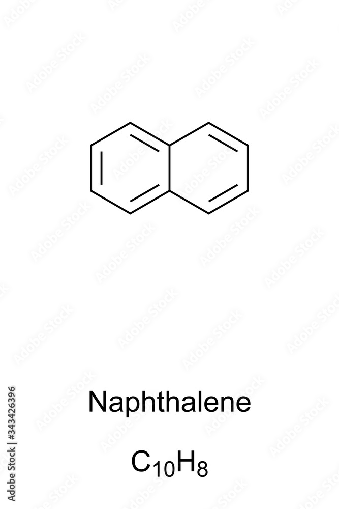 Vetor do Stock: Naphthalene skeletal formula and molecular structure ...