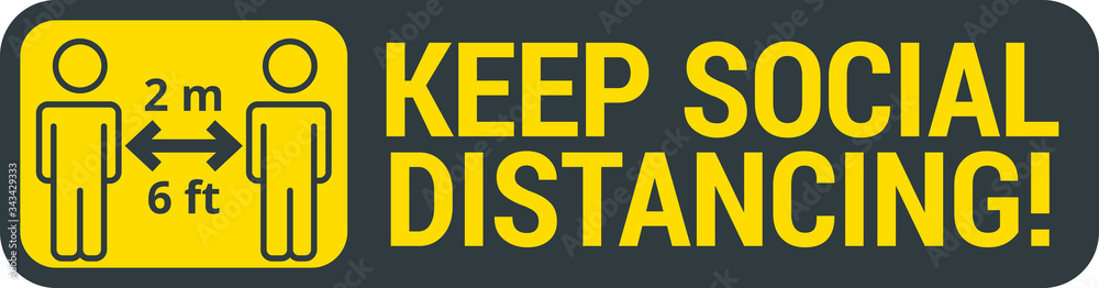 COVID-19 safety measure Keep safe social distance sign Stock Vector ...