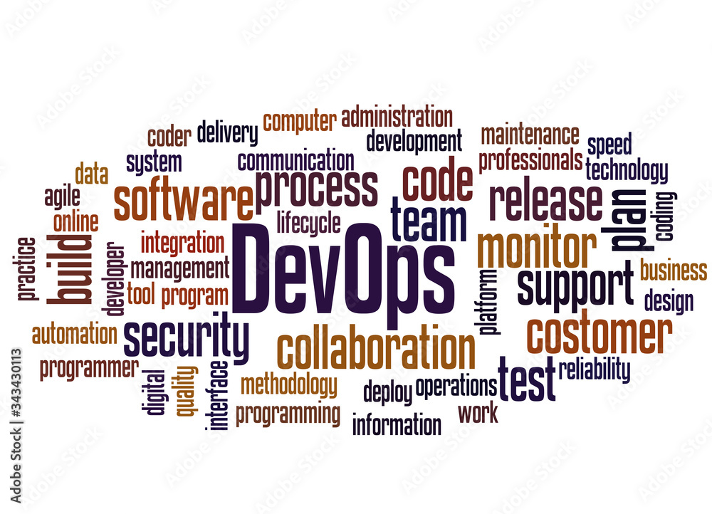 DevOps word cloud concept Stock Illustration | Adobe Stock