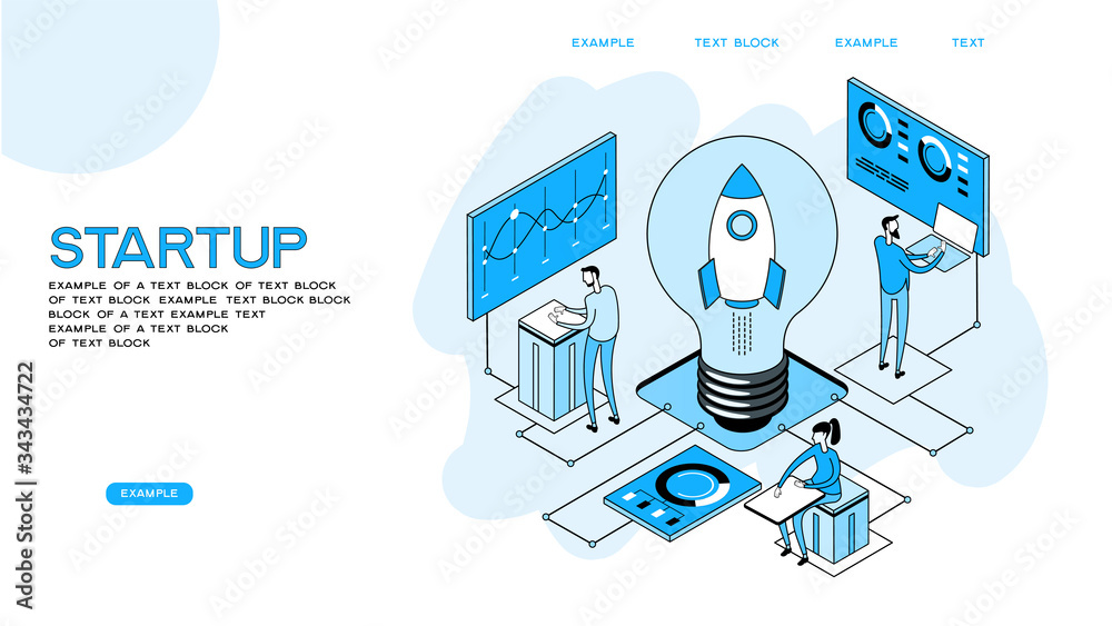 Teamwork of people to achieve the goal. Launch concept. New product on ...