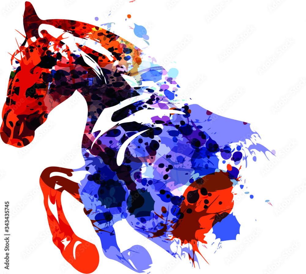 Color vector illustration of a horse Stock Vector | Adobe Stock