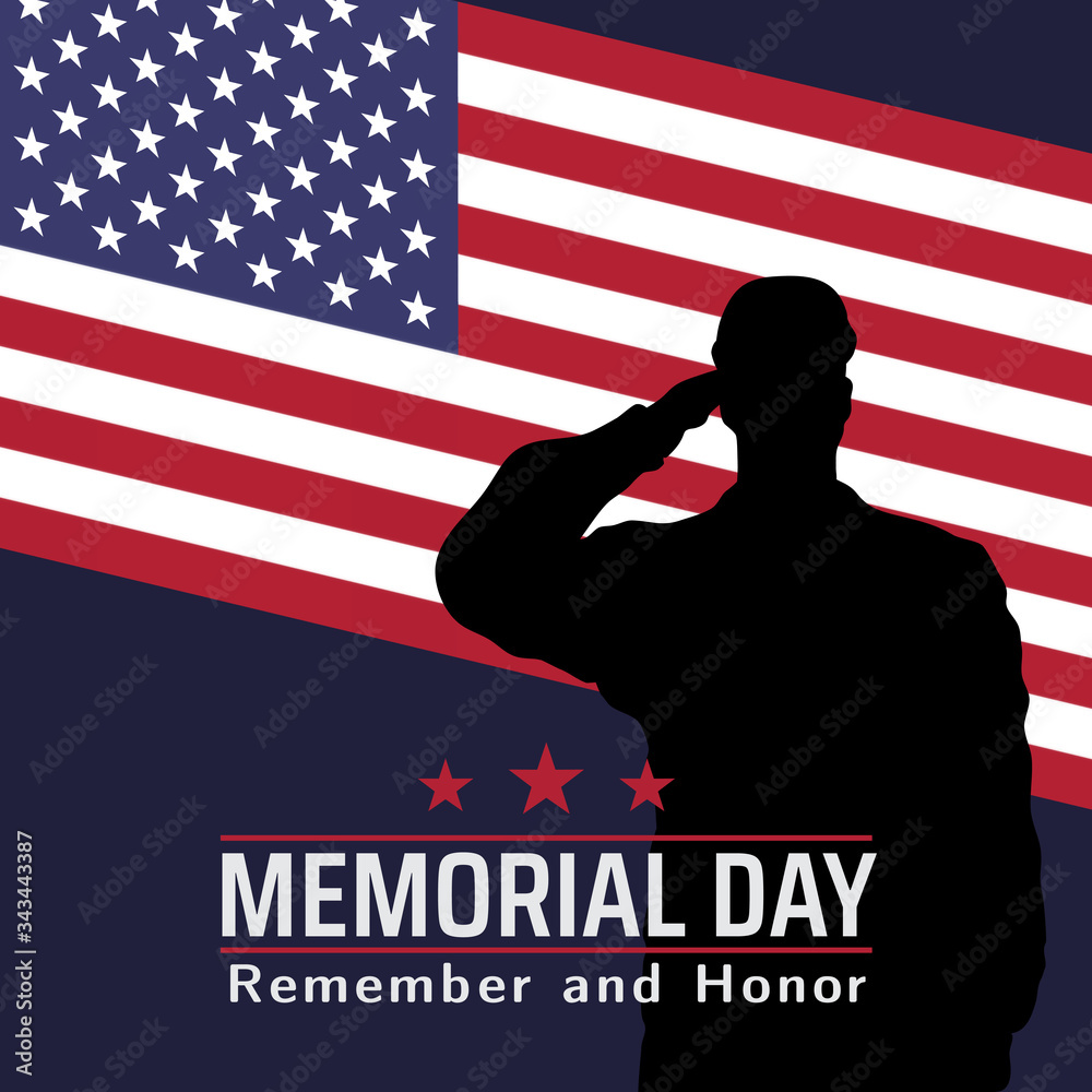 Memorial Day in USA with lettering remember and honor. Holiday of ...