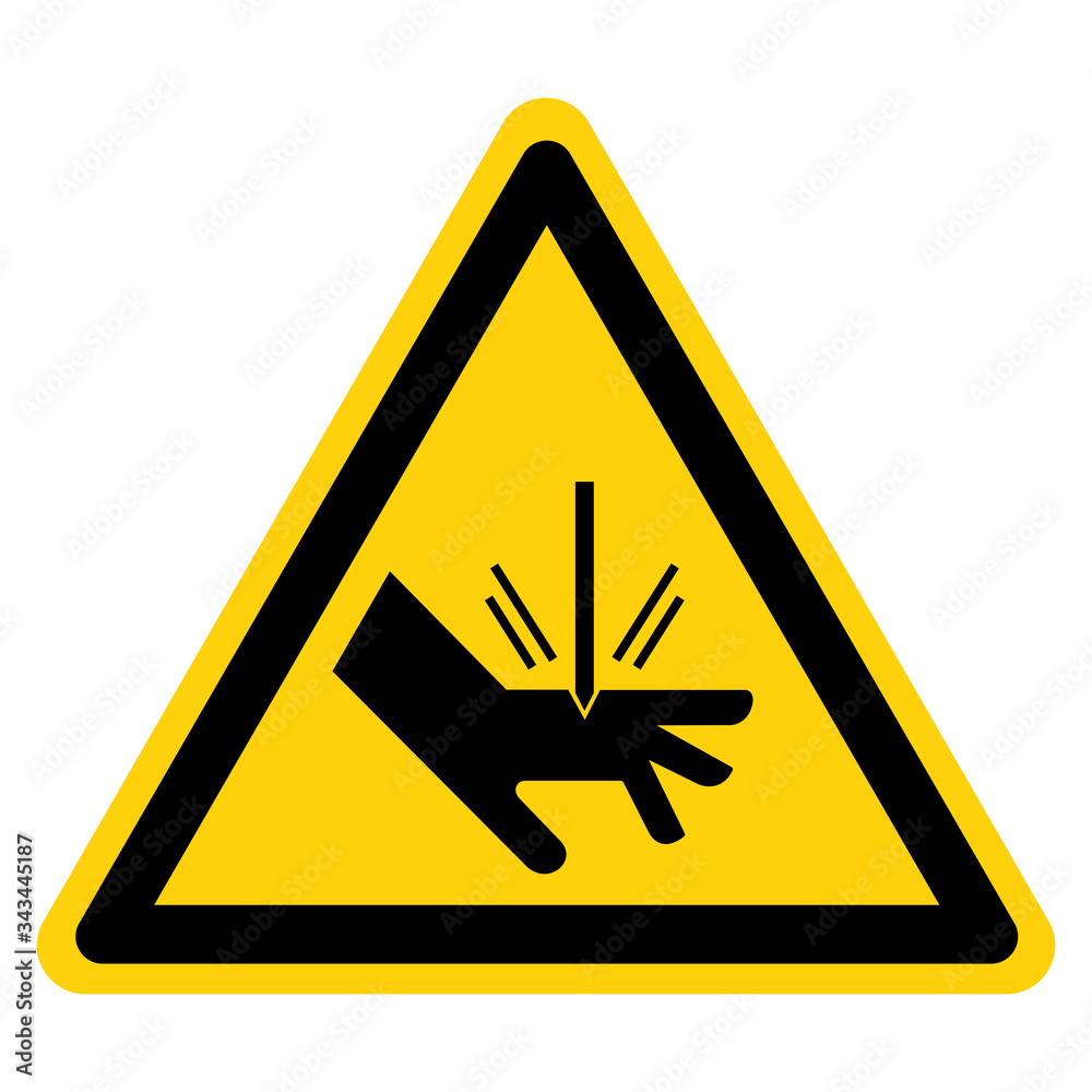 Warning Cut Hazard Hazard Symbol Sign ,Vector Illustration, Isolate On ...