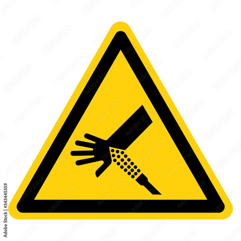 Warning Skin Puncture Symbol Sign ,Vector Illustration, Isolate On ...