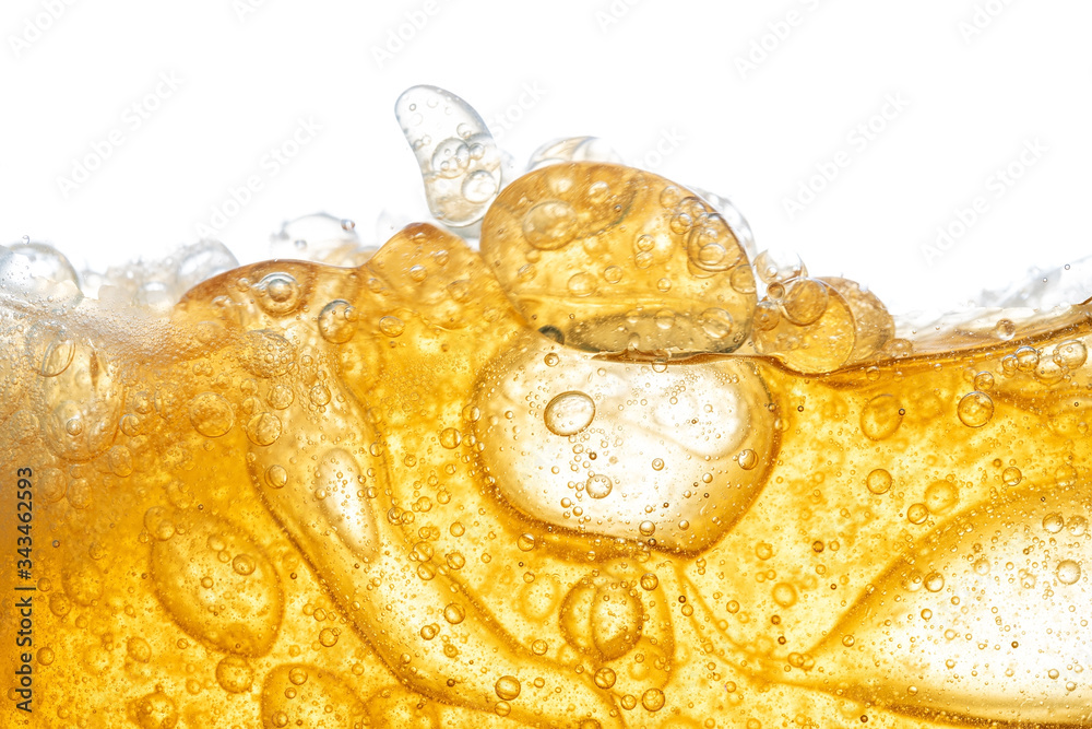 Yellow fat, like obesity cells, under the microscope, is a chemical ...
